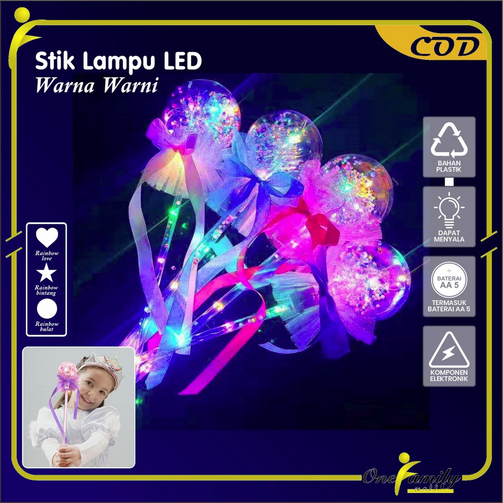 Jual ONE-M319 Mainan Anak Tongkat Peri Bintang Stik Lampu LED Warna ...