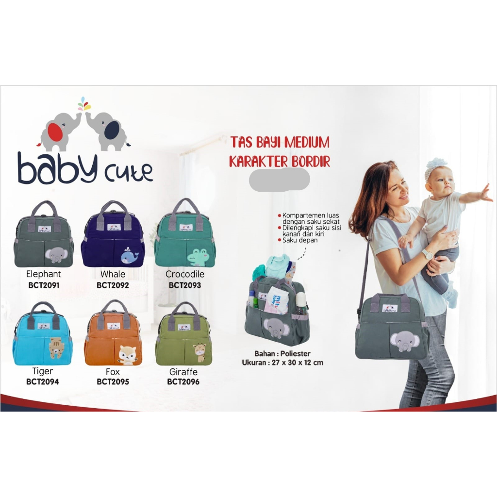 Jual Baby Cute Tas bayi Medium Karakter Bordir | Shopee Indonesia