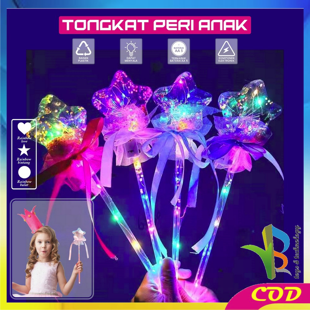 Jual RB-M319 Mainan Anak Tongkat Peri Bintang Stik Lampu LED Warna ...