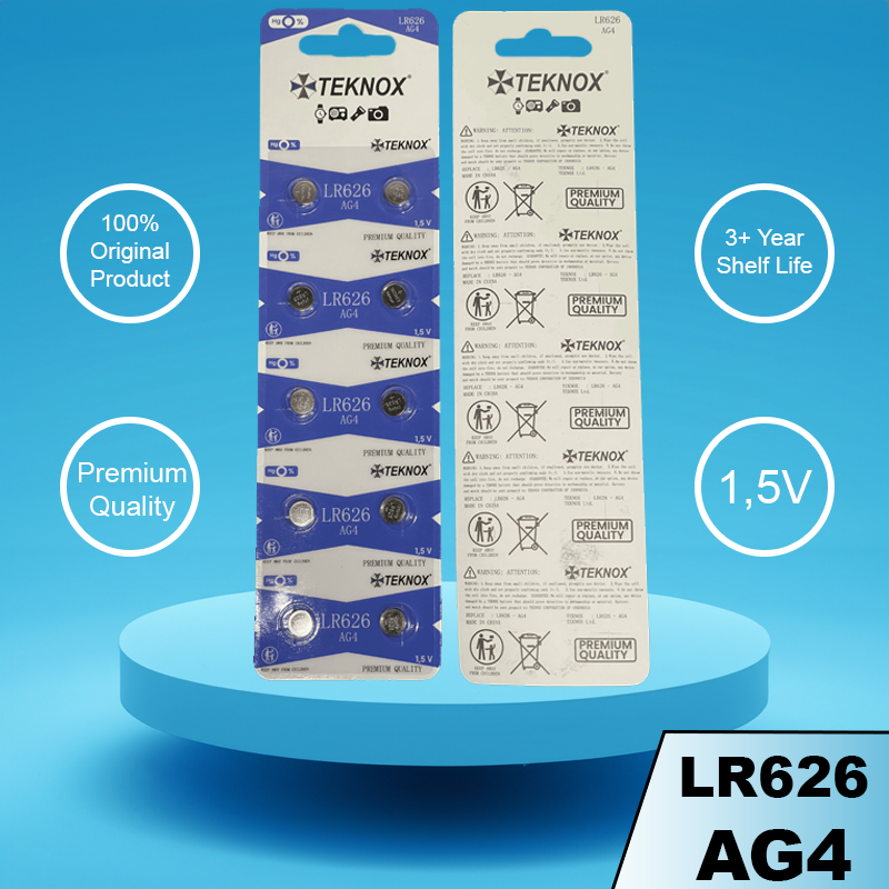 Jual (10pcs) TEKNOX Baterai LR626 / AG4 / 377 / L626 - TEKNOX PREMIUM ...
