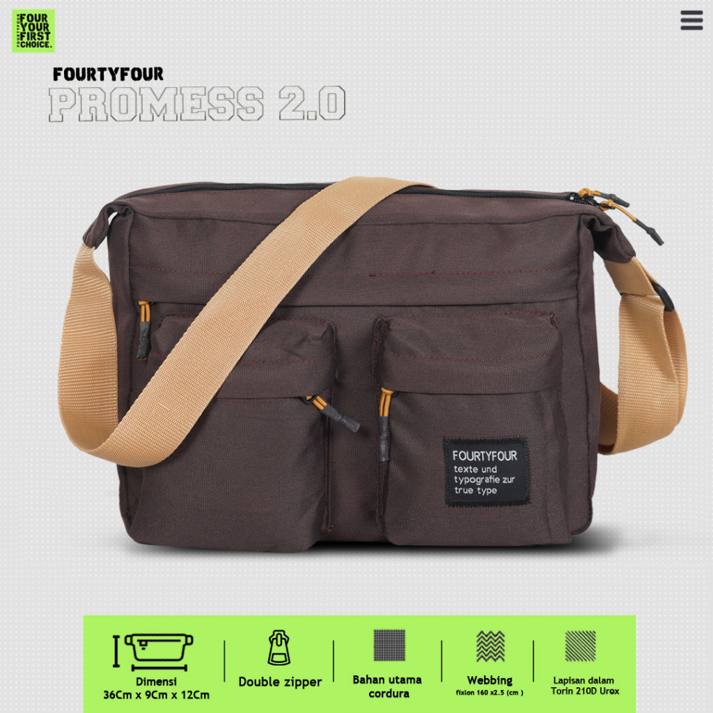 Jual FOURTYFOUR PROMESS - Tas Selempang Pria Premium | Shopee Indonesia