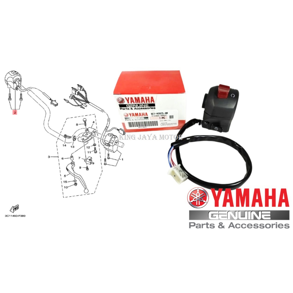 Jual Switch Tombol Saklar kanan on off Vixion Lama Old 3C1-H3975-00 ...