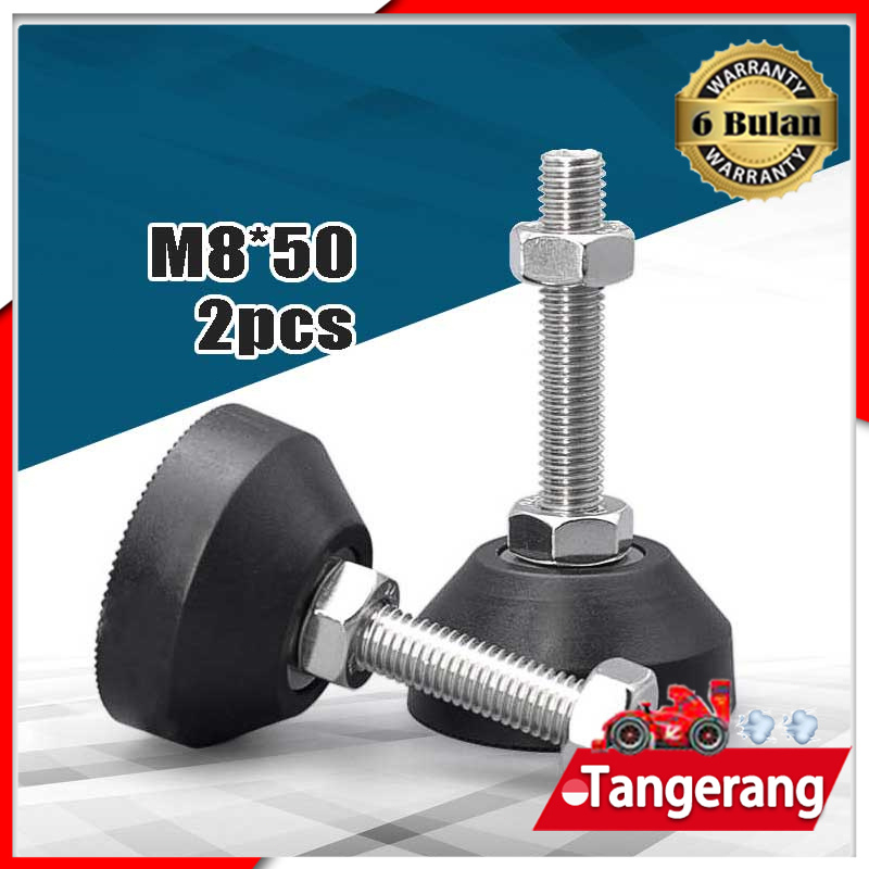 Jual 2pcs Adjuster Foot 50mm Kaki Meja Conveyor Nylon D50 X M8 X 50 ...