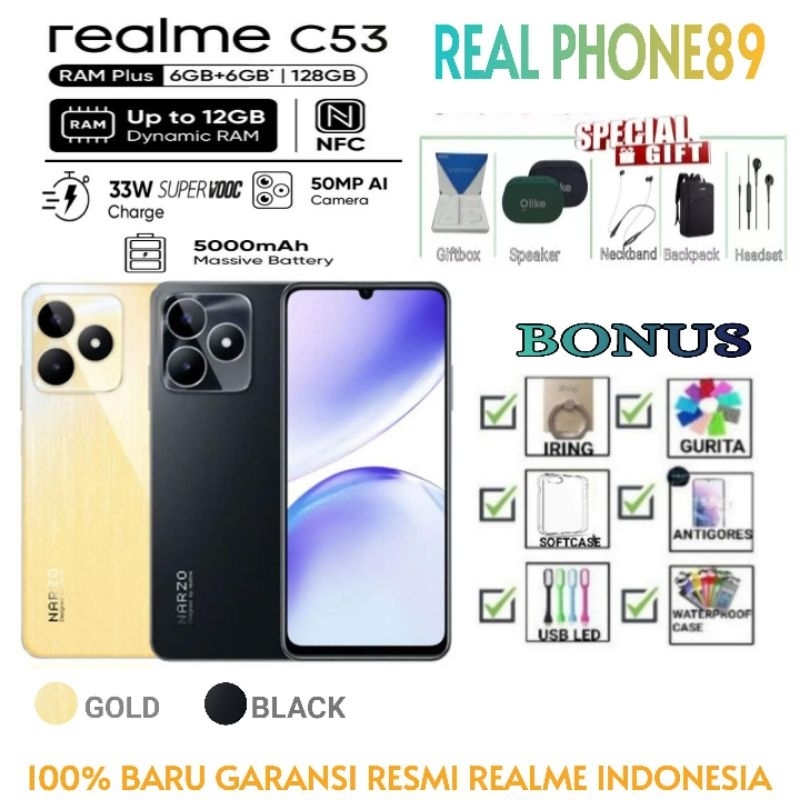 Jual REALME C53 NFC 6/128 GB C 53 6/128 GB | C31 3/32 | C53 8/256 GB GARANSI RESMI REALME ...