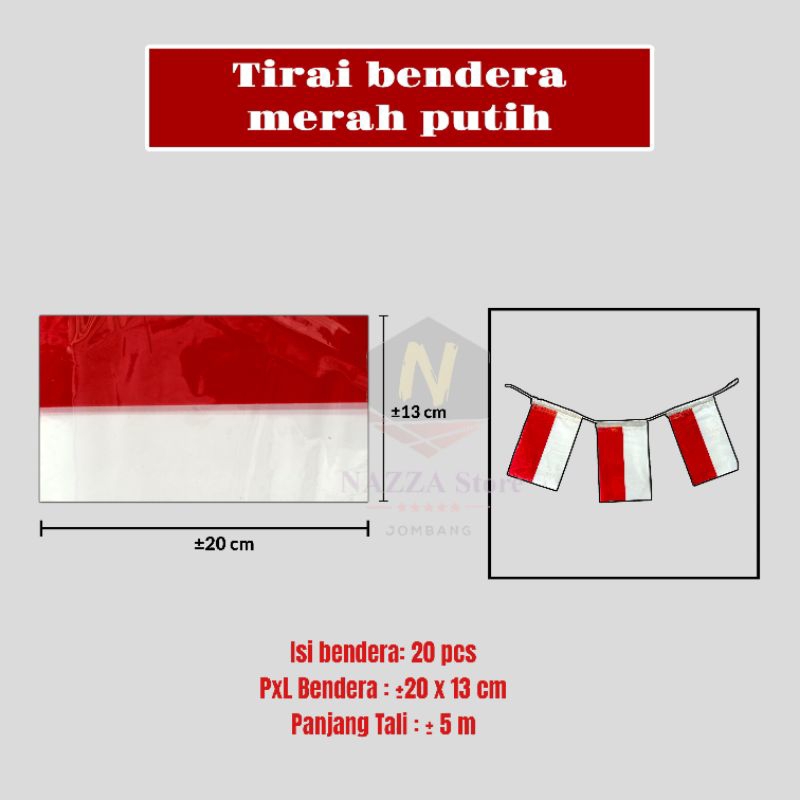 Jual Bendera Merah Putih Plastik Tali HUT RI Agustus Kemerdekaan ...