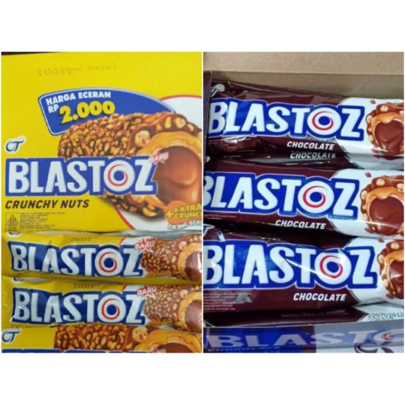 Jual Blastoz Chocolate Blastoz Crunchy Nuts 1 Pak isi 12 Pcs | Shopee ...