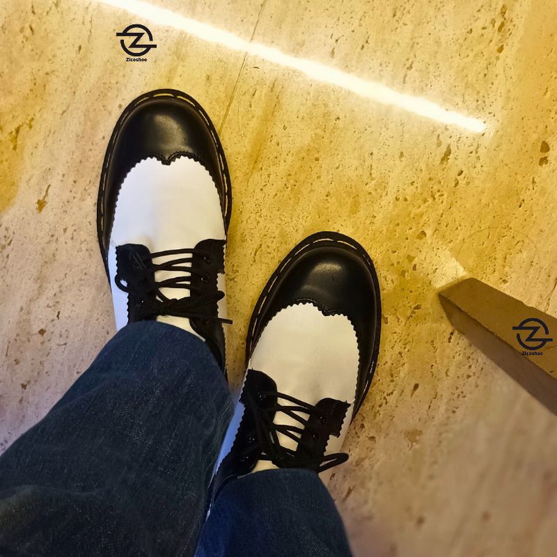 Jual Zicoshoe Sepatu Pria Wanita Black and White Classic Docmar Boots ...