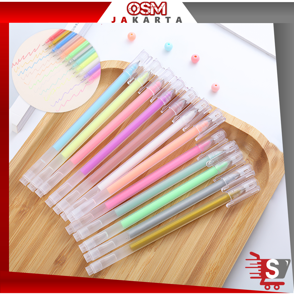 Jual OSM JKT S5803 Pulpen Gel Warna / 1 Pcs Pena Gel Warna Warni / Pena ...