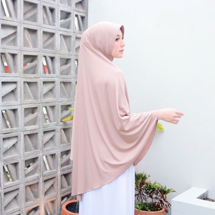 Jual Bergo Hamidah size M L XL Khimar jumbo xl/hijab bergo hamidah jumbo XL jersey/ hijab instan ...