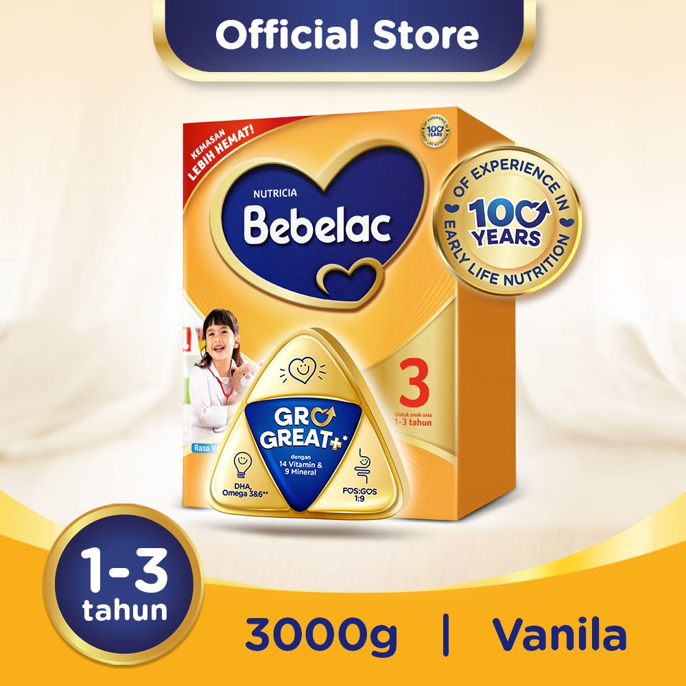 Jual Bebelac 3 Vanila Susu Pertumbuhan Bubuk 3000 GR | Shopee Indonesia