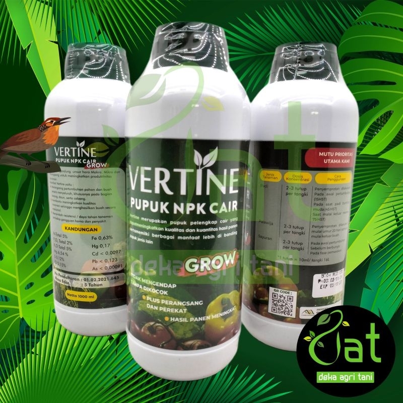 Jual PROMO PUPUK NPK CAIR VERTI VERTINE GROW 1LITER | Shopee Indonesia