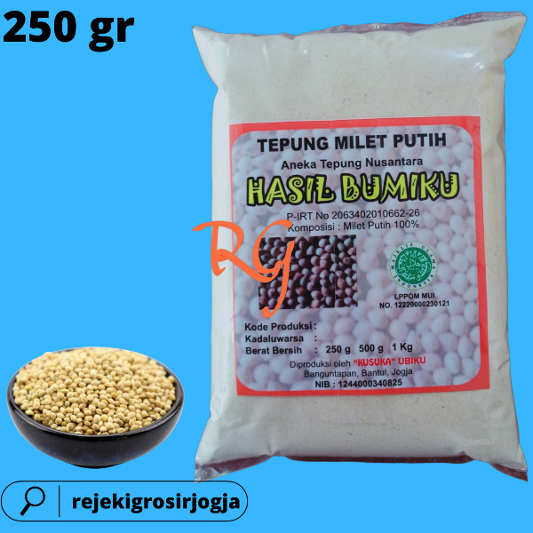 Jual Tepung Millet Putih Organik kemasan 250 gram/Tepung Milet Putih ...