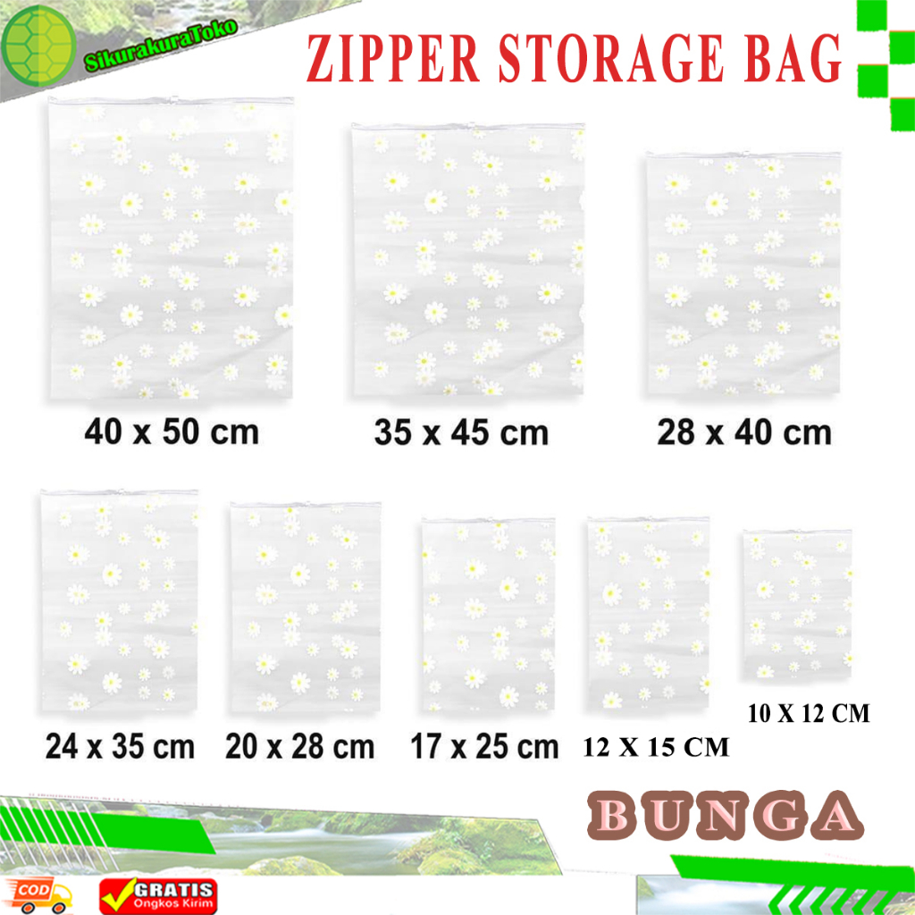 Jual (SKR) ZIPPER STORAGE BAG / Tas Pouch ZIPPER POLOS TRANSPARAN ...