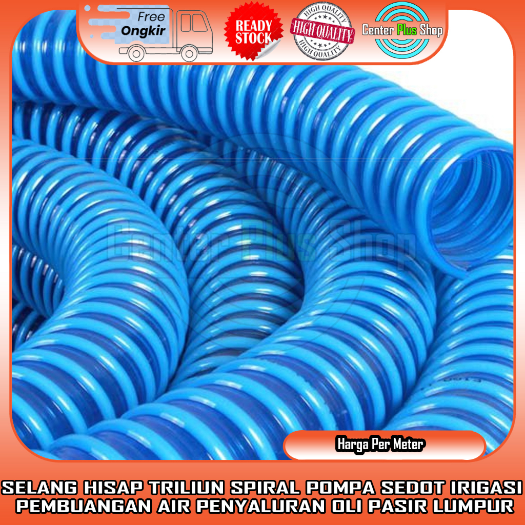 Jual SELANG AIR SPIRAL HISAP 2" 2¼” 2½” INCH PER METER BIRU POMPA SLANG ...