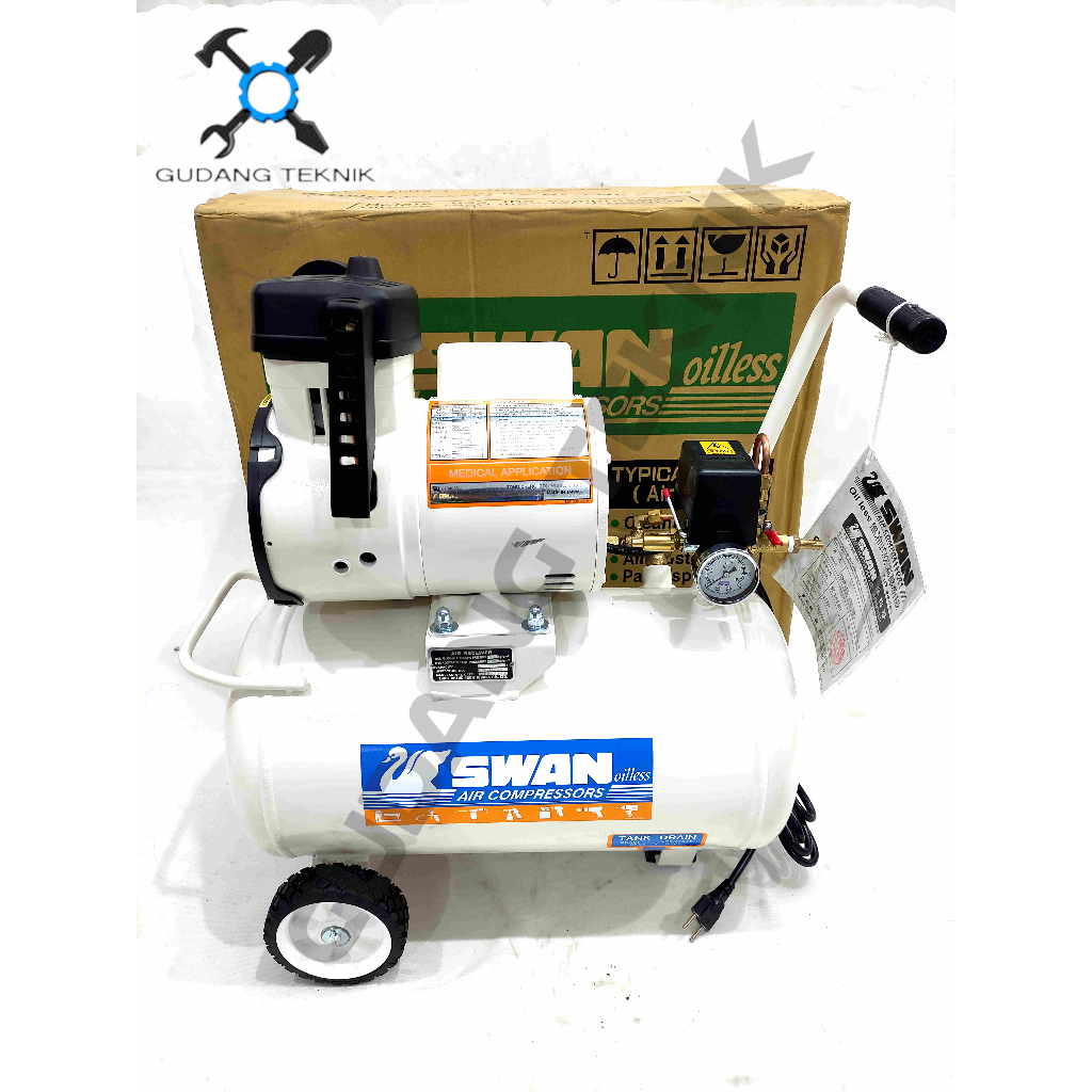 Jual Kompresor Angin 22L OILESS Listrik DR175 1.5HP SWAN / Air ...