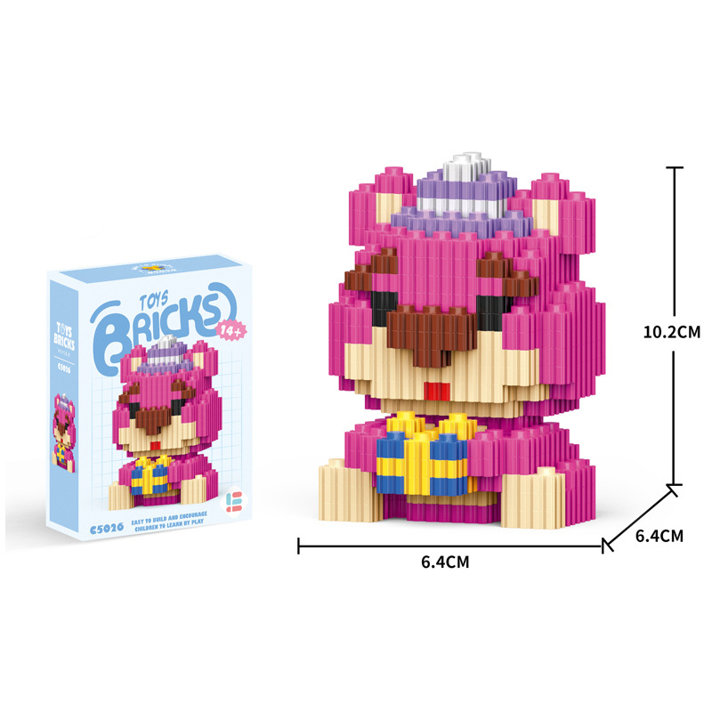 Jual (COD) Mainan Block Susun Nano Block Disney Strawberry Bear Series ...