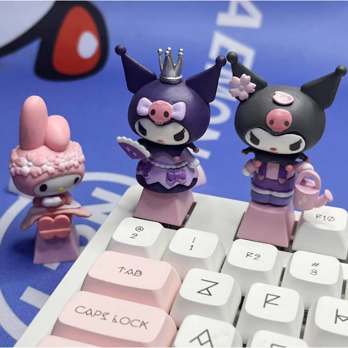 Jual Royal Sanrio Kuromi My Melody Keycaps Mechanical Keyboard ...