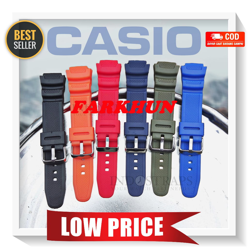 Jual STRAP RUBBER CASIO AE 1000 1100 1200 SGW 300 400 18 MM BAND TALI ...