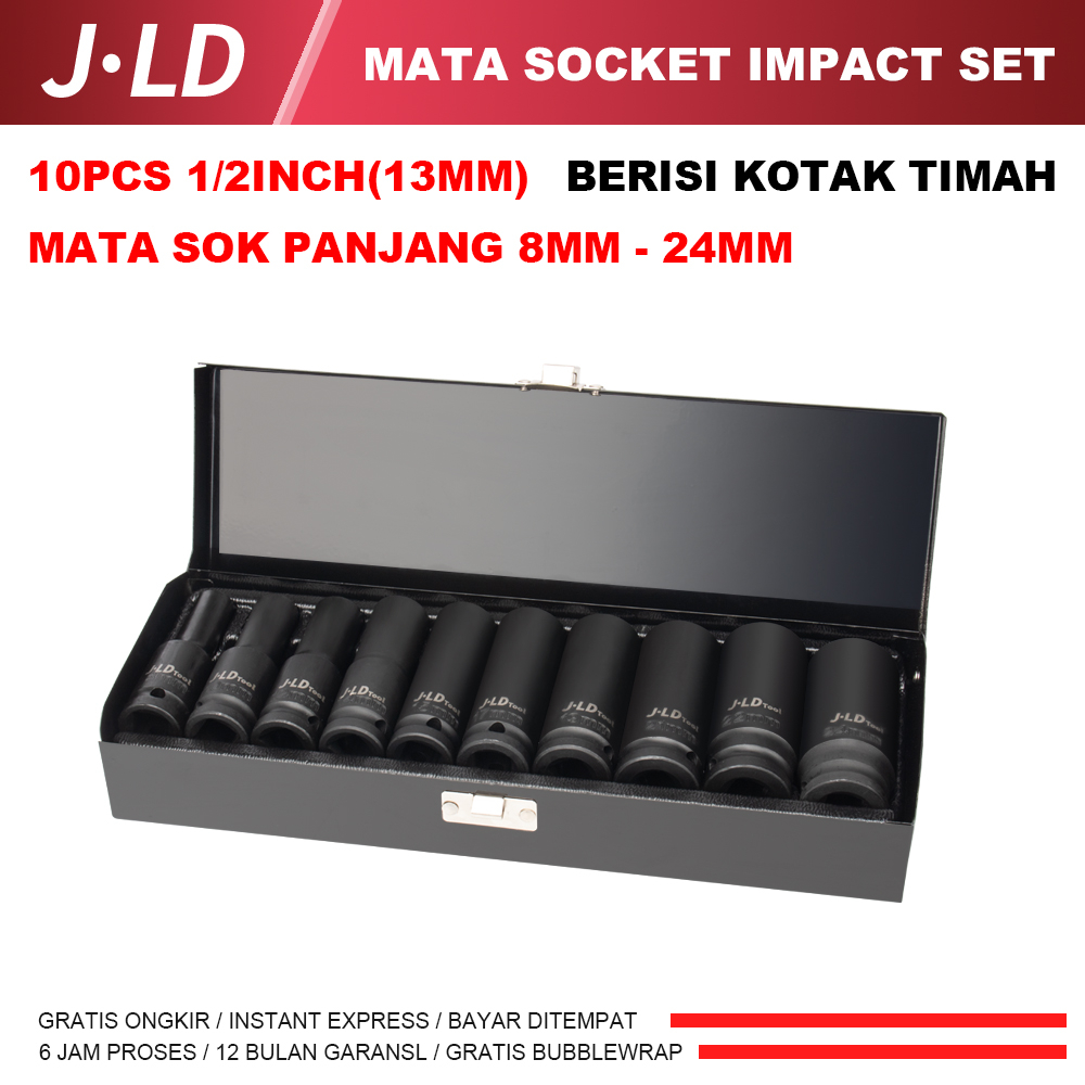 Jual JLD Mata Kunci shock Impact Panjang 1/2inch 8-24MM Impact Socket - Mata Sok CR-V | Shopee ...