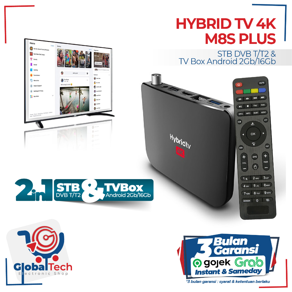 Jual STB 2in1 V BOX Android DVB-T2 Hybrid TV 4K UHD -PowerFull | Shopee ...