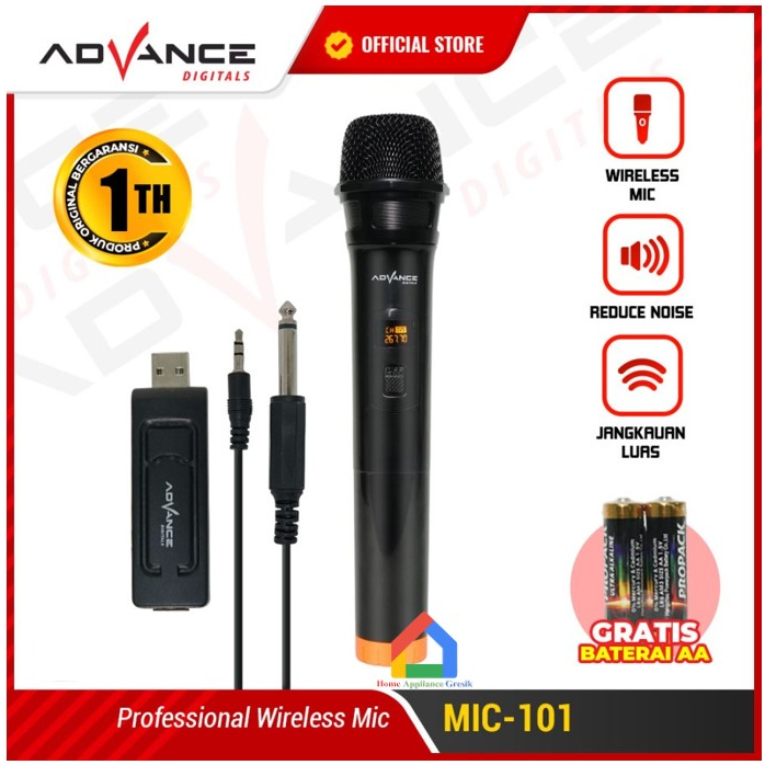 Jual Advance Wireless Microphone MIC 101 / Mikrofon Advance MIC101 ...