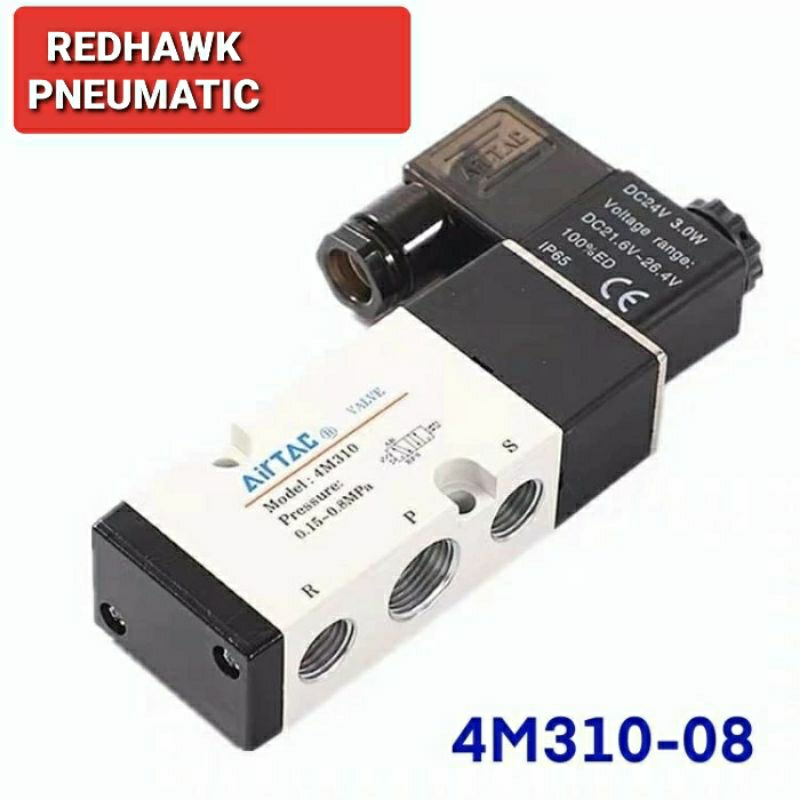 Jual Solenoid Valve Airtac 4M310-08 atau 4M310-10 - 4M310-08 (1/4"), DC 12V DC 24V VAC220 VAC110 ...