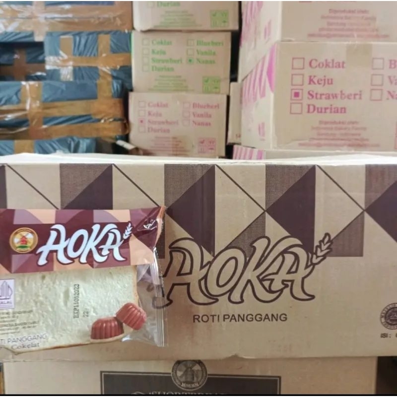 Jual AOKA ROTI PANGGANG / GULUNG 65GR, 1 DUS ISI 40, 60 PCS | Shopee ...