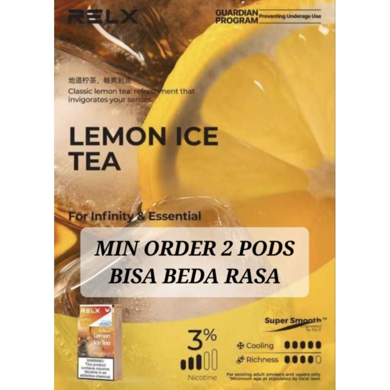 Jual Relx Infinity Essential Pods Pro 1 Pack Lemon Ice Tea | Shopee ...