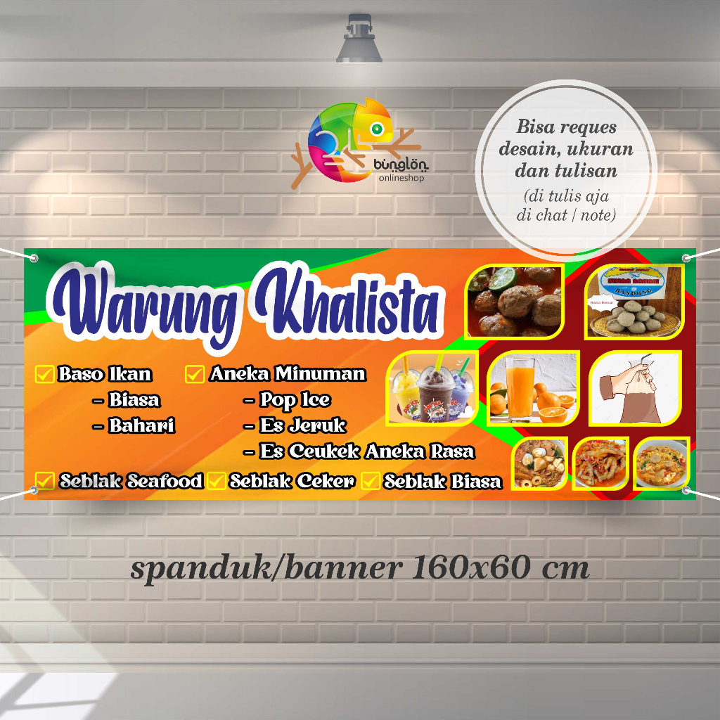 Jual MMT 160x60 Cm Spanduk Banner Warung Bakso, Seblak, Minuman ...