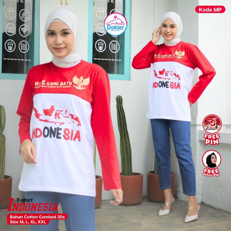 Jual [Free Pin & Stiker Pipi] Kaos Merah Putih HUT Kemerdekaan Republik ...