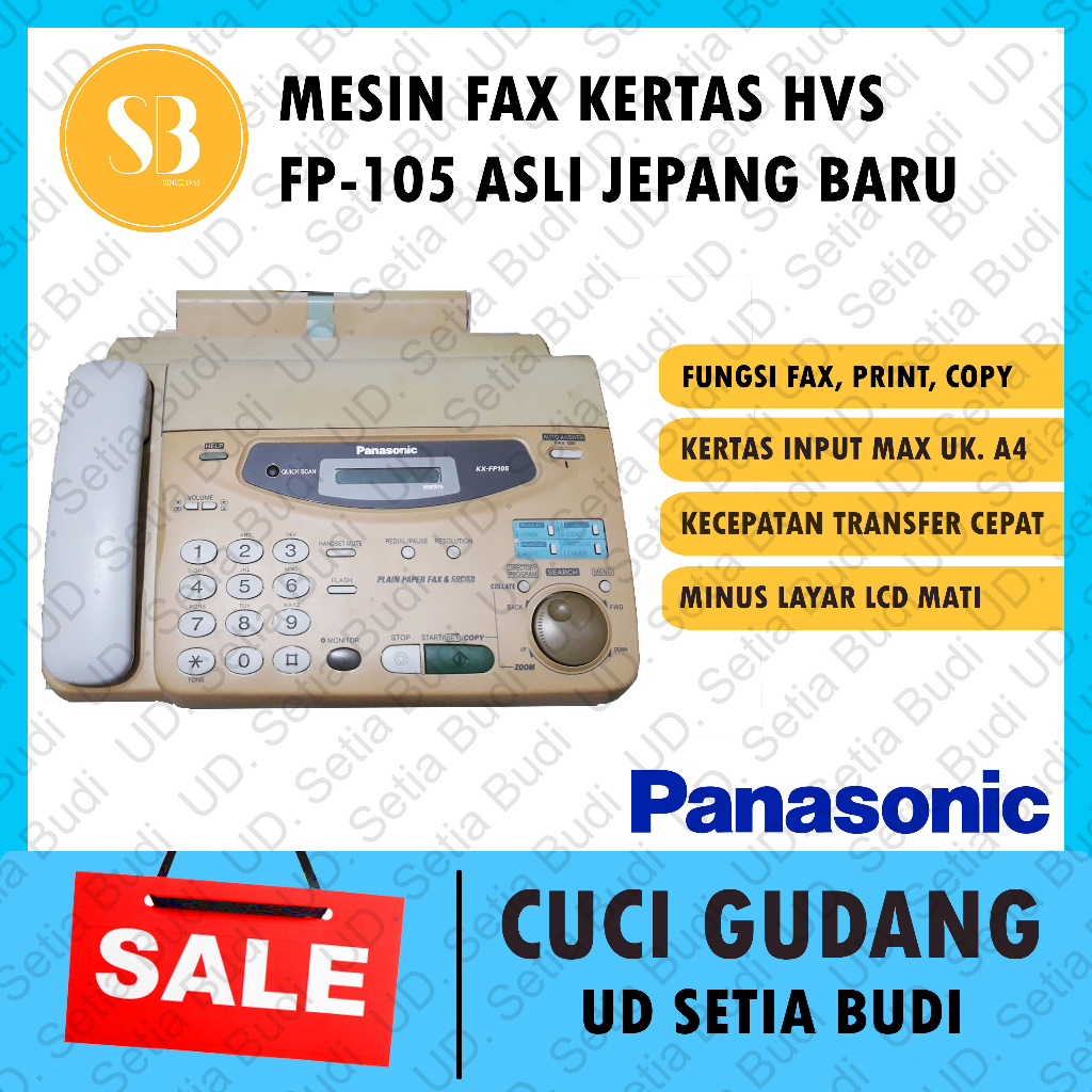 Jual Mesin Facsimile Fax HVS Panasonic KX-FP105 Putih Asli Jepang Baru | Shopee Indonesia