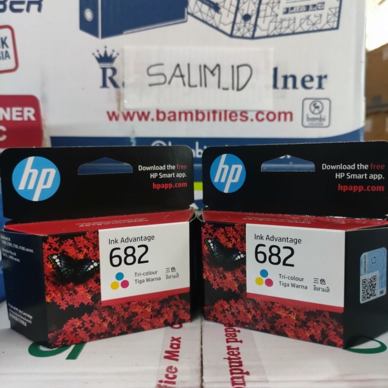 Jual HP 682 Tri colour tinta printer cartridge warna original | Shopee ...