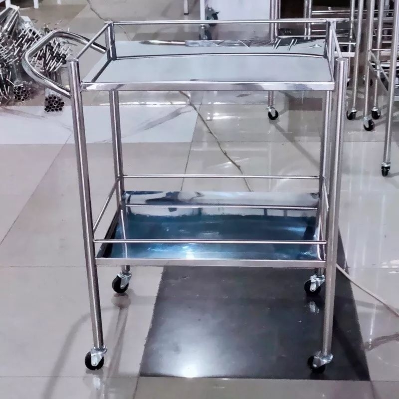 Jual trolley instrument tindakan / Troli instrumen / Troli Meja rak ...