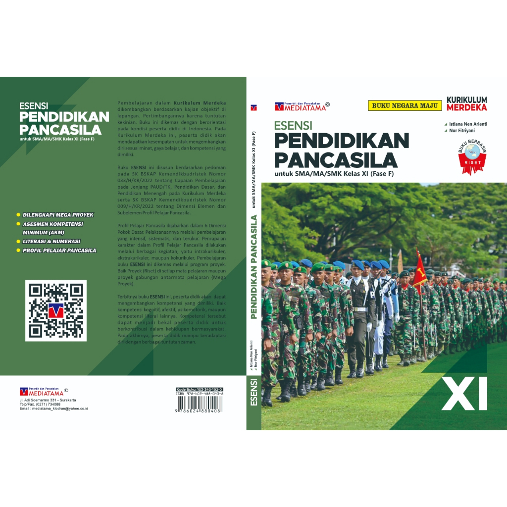 Jual ESENSI Pend. Pancasila SMA/MA/SMK Kelas XI (Fase F) Kurikulum Merdeka Buku Berbasis Riset ...
