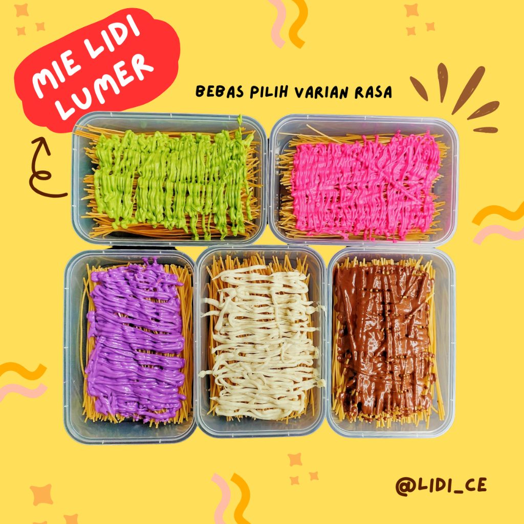Jual Mie Lidi Lumer milidi Manis Kemasan Box 500ml Coklat Matcha Taro ...