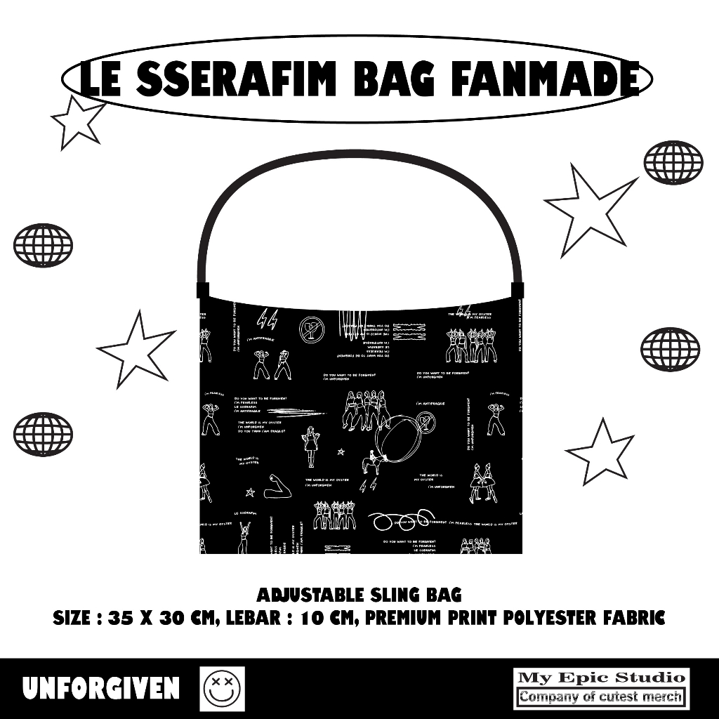 Jual Le sserafim Bag/ Sling bang le sserafim print/ merch lesserafim ...