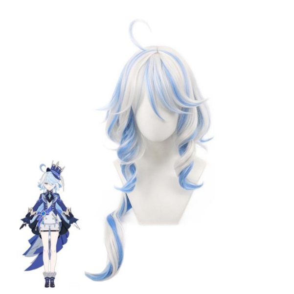 Jual Anime Game Genshin Impact Focalors Cosplay Hat Wig Hair Full Set ...