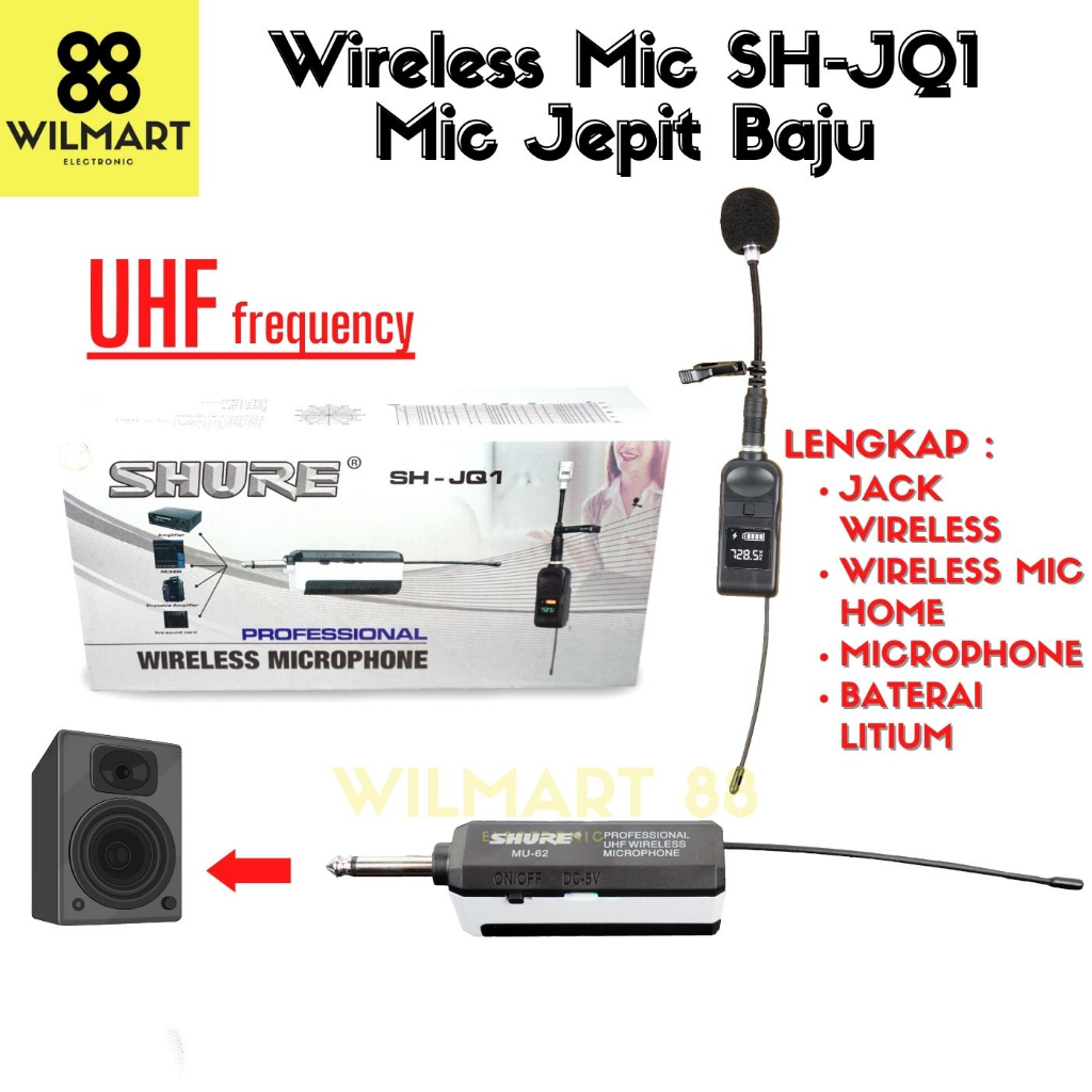 Jual Wireless Professional Microphone SH-JQ1 - Mic Jepit Wireless Tanpa ...