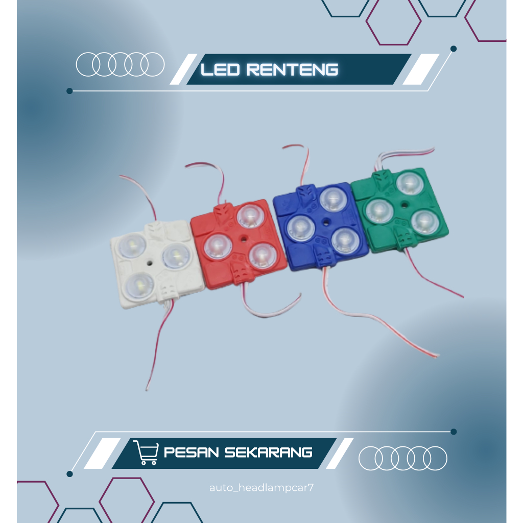 Jual 5 Pcs Lampu LED Modul 3 Mata Besar KOTAK 12 Volt dan 24 Volt Waterproof | Shopee Indonesia