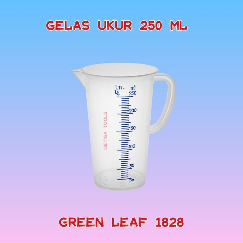 Jual GREEN LEAF 1828 Gelas Ukur 250 ML / Gelas Takar / Alat Lab Plastik ...