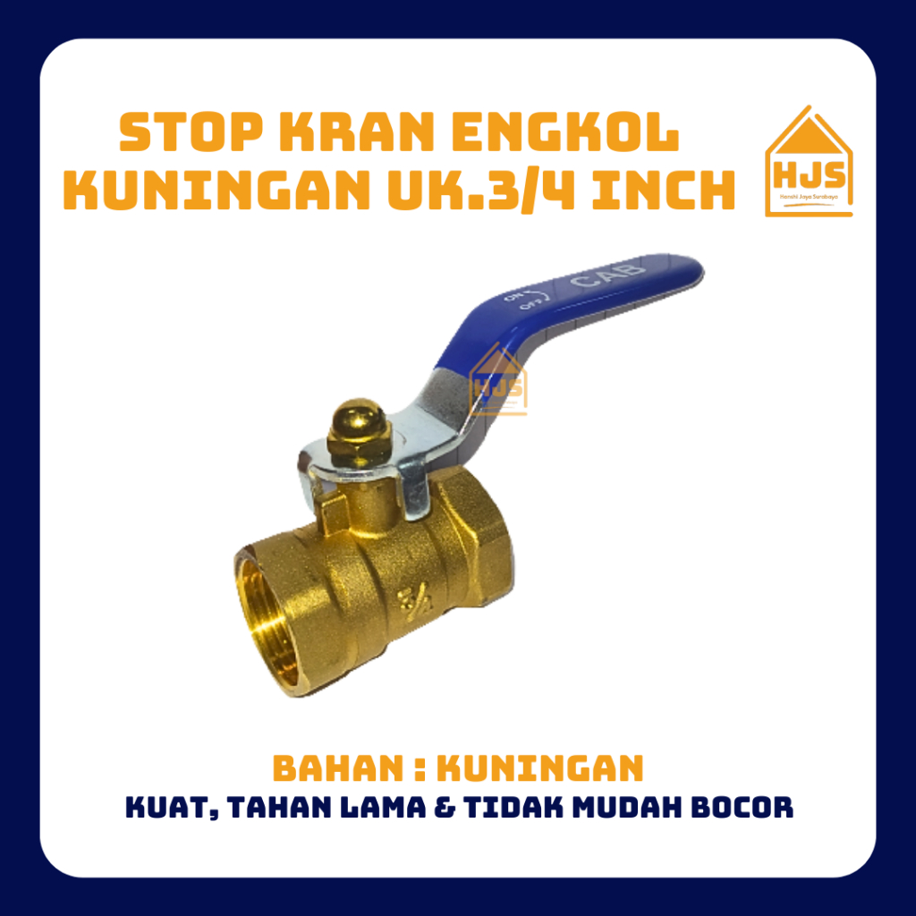 Jual Ball Valve 3/4 Inch & 1 Inch | STOP KRAN KUNINGAN CAB 3/4 INCH - BAL VALVE | Shopee Indonesia