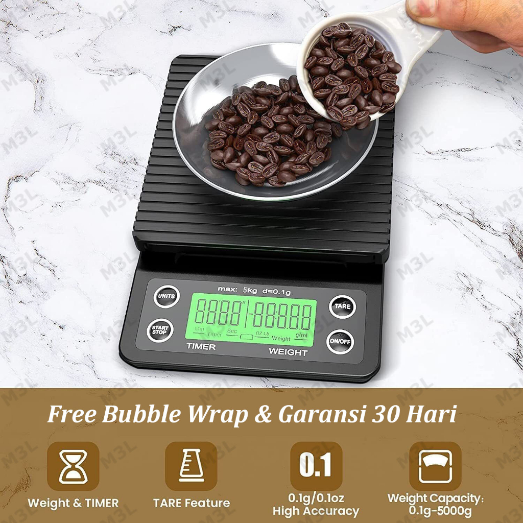 Jual Timbangan Kopi Digital 5KG / 0.1GR Timer V60 Drip Coffee Scale ...