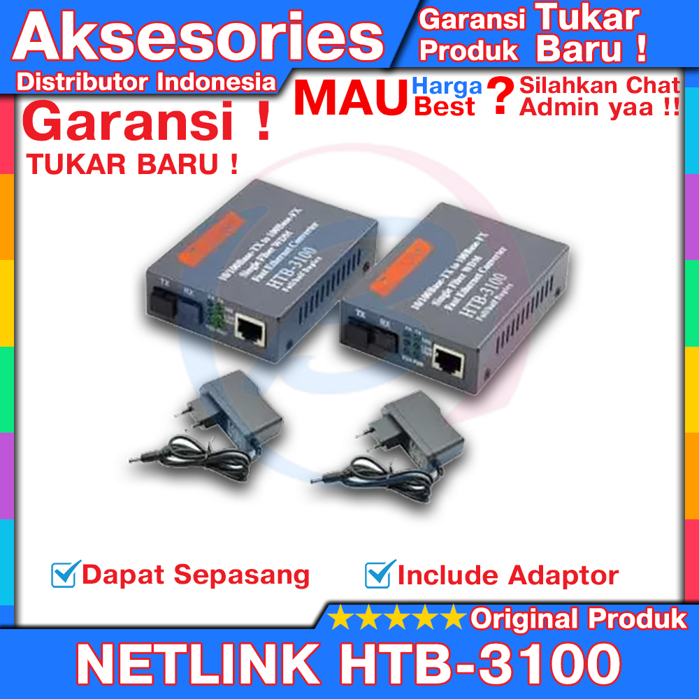 Jual Converter Fo To Lan Netlink HTB-3100 Dapat 2 Unit | Shopee Indonesia