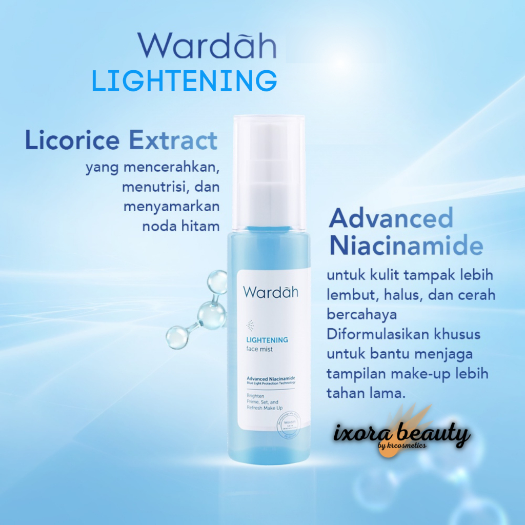 Jual Wardah Lightening Face Mist - Spray untuk primer, setting spray ...