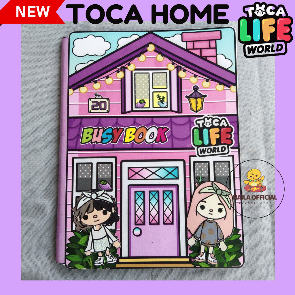 Jual Paper Doll Toca Boca Life World Purple House In Quite Busy Book ...