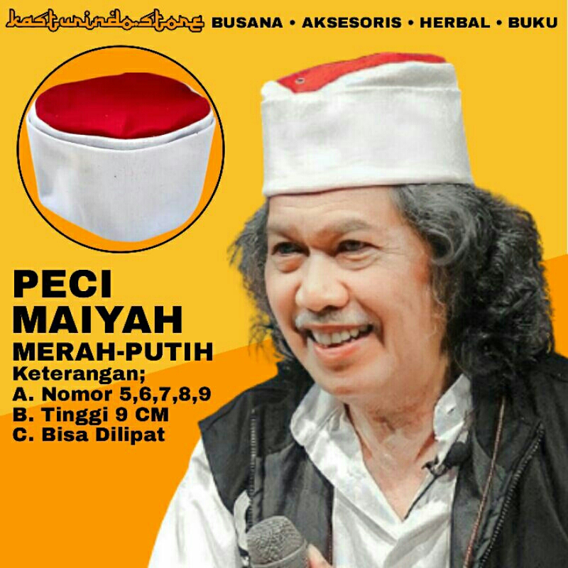 Jual Peci Merah Putih khas Maiyah ala Cak Nun Sufi Mesir Fes Fez Tarbus ...