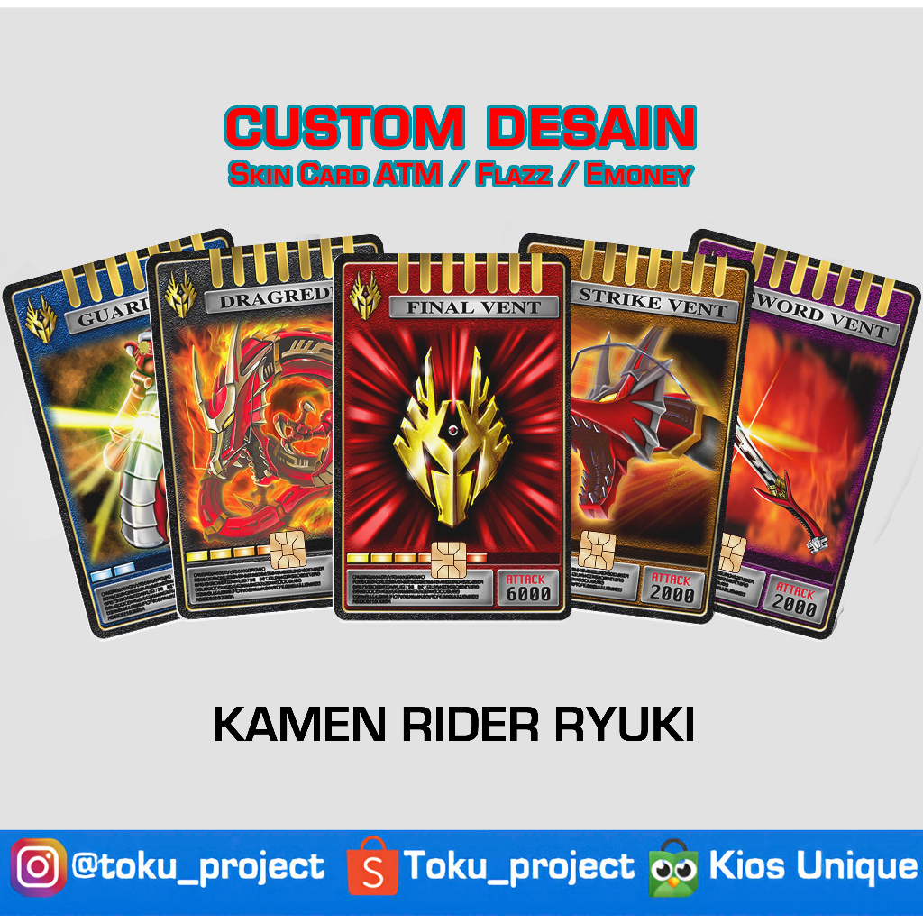 Jual Custom Skin Card ATM Kamen Rider Ryuki Series Set | Shopee Indonesia