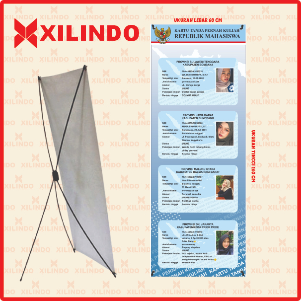Jual PAKET STAND BANNER XBANNER ACARA WISUDA KELULUSAN MOTIF KTP CHIC ...