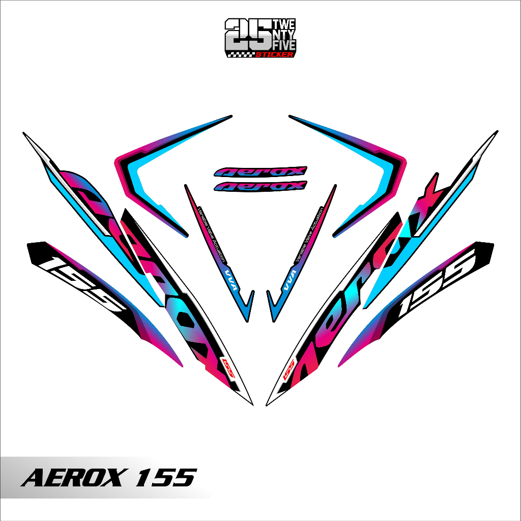 Jual STRIPING AEROX 155 /COMBO COLOUR/STIKER AEROX 155/STICKER AEROX ...