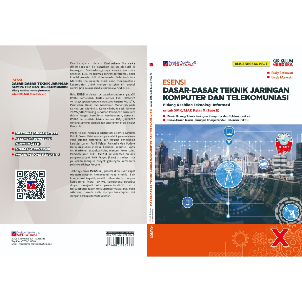 Jual ESENSI - DASAR TEKNIK JARINGAN KOMPUTER DAN TELEKOMUNIKASI untuk SMK/MAK Kelas X (Fase E ...